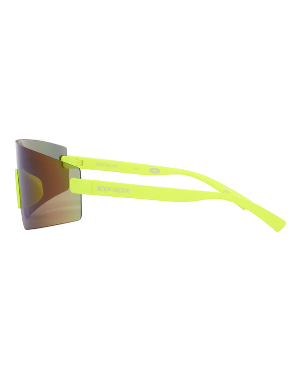 Vibez Rimless Shield Sunglasses - Neon Citron - Body Glove