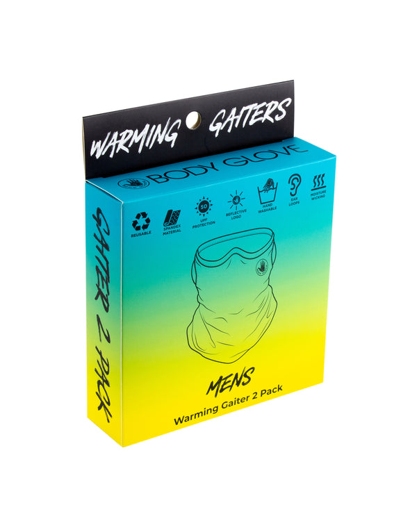 2-Pack Men's Warming Gaiter Face Masks - Black/Topo - Body Glove